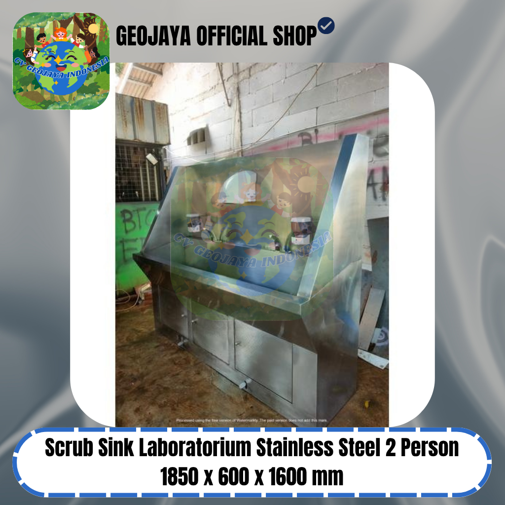 Scrub Sink Laboratorium Stainless Steel 2 Person – 1850 x 600 x 1600 mm ...